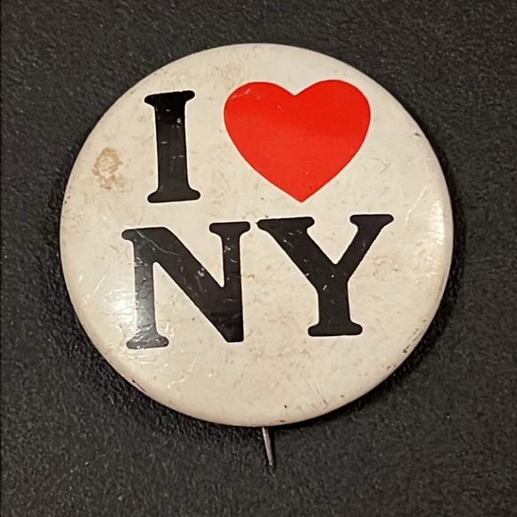 Vintage | Jewelry | Rare Antique Vintage 94s I Love Ny Button | Poshmark